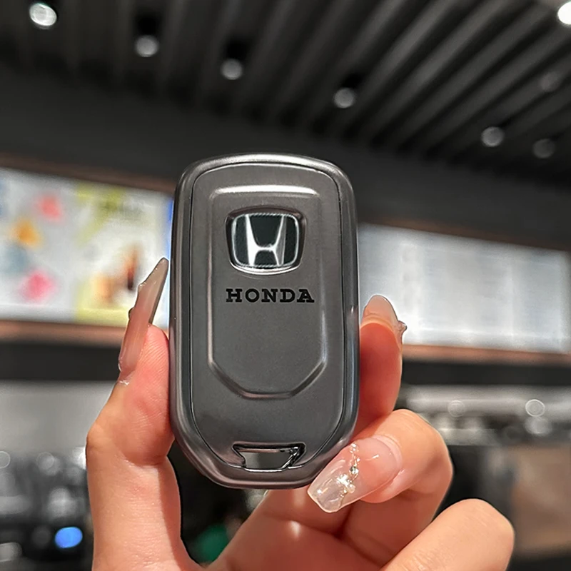 Fashion-Car-Metal-Gray-Key-Case-Cover-Protector-Holder-Shell-For-Honda ...