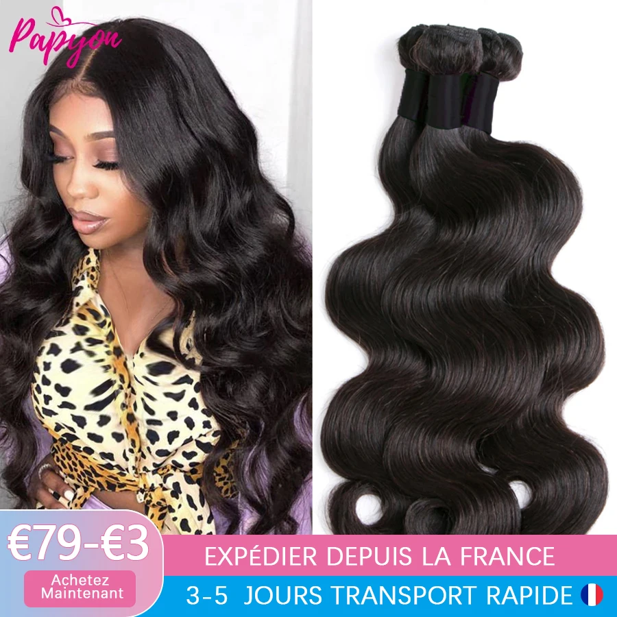 Papyon-tissage En Lot Brésilien Remy Naturel Body Wave, 28 30 Pouces ...