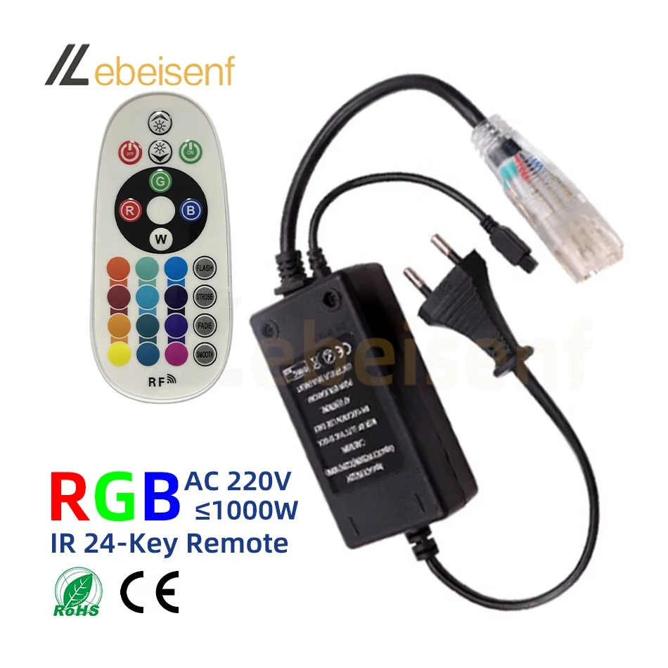 Tira-de-luces-LED-de-alto-voltaje-controlador-RGB-de-220V-atenuador-de ...