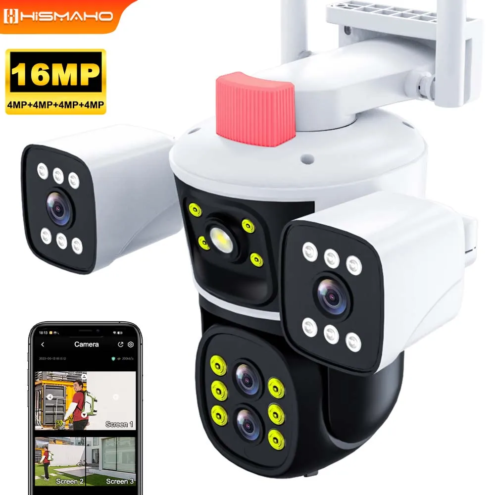 16MP-8K-IP-Camera-10X-Zoom-WiFi-Outdoor-PTZ-Security-Protection-Four ...