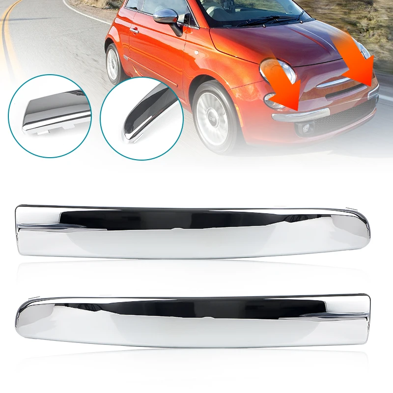 Chrome Front Bumper Lower Trim Molding Cover Strip for Fiat 500 2007 ...