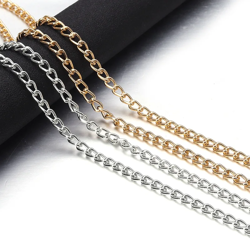 5-Yards-Roll-Golden-Silver-Color-Aluminium-Twist-Chains-O-Shaped-Chain ...