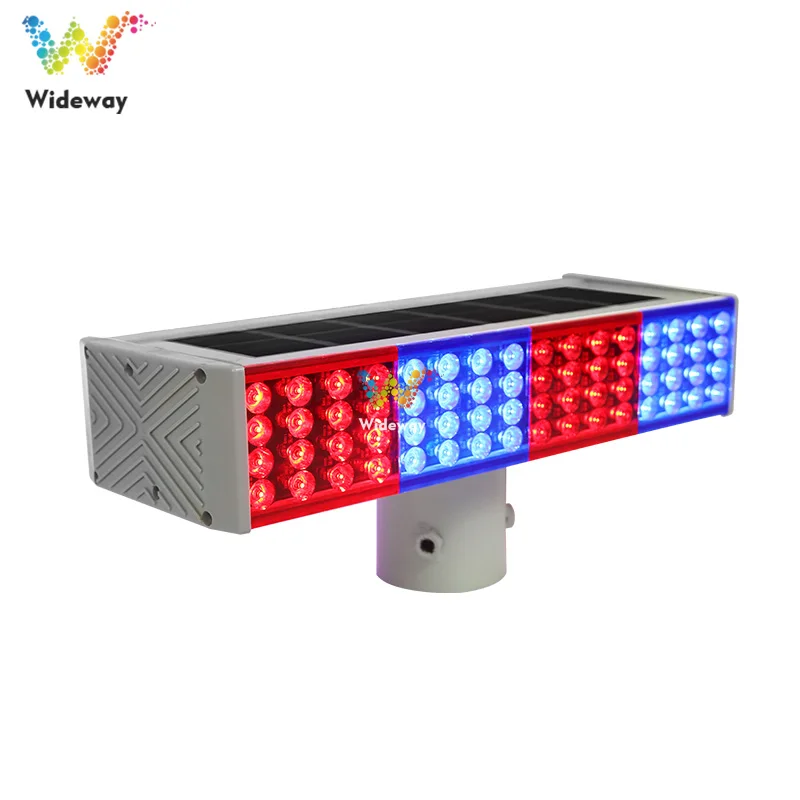 Construction Site Solar Powered Red Blue Safety Warning Flashing Light ...
