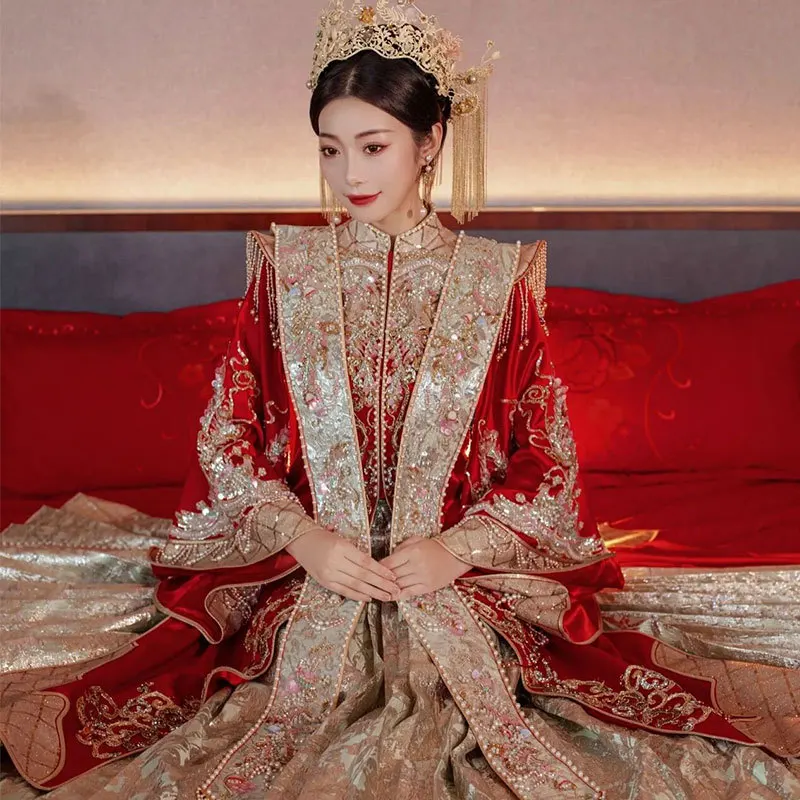 Yourqipao Chinese Xiuhe Wedding Dresses Traditional Hanfu Ming Bridal ...