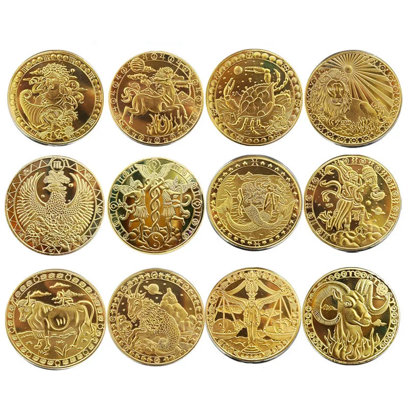 4cm-Zodiac-Souvenir-Coin-Collectible-Physical-Collection-Lucky-Metal ...