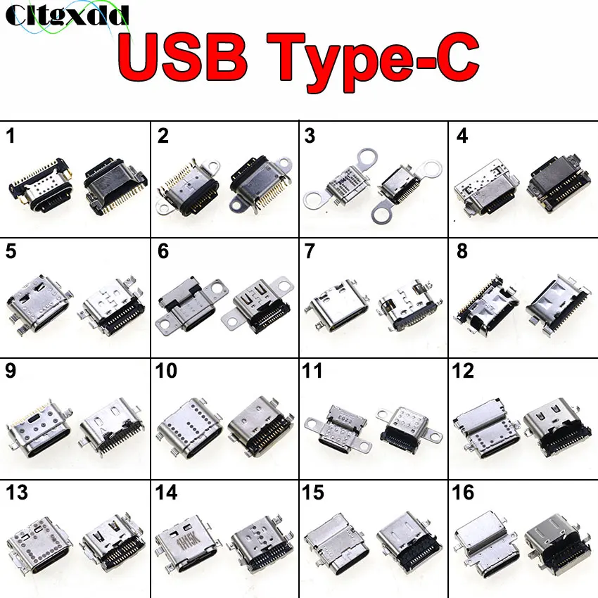 Type-C-16-24-Pin-Female-Socket-USB-Connector-For-Lenovo-Nokia-Huawei-HP ...
