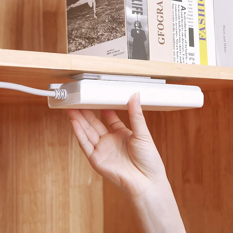 Seamless Punch Free Plug Sticker Holder Wall Fixer Power Strip Holders ...