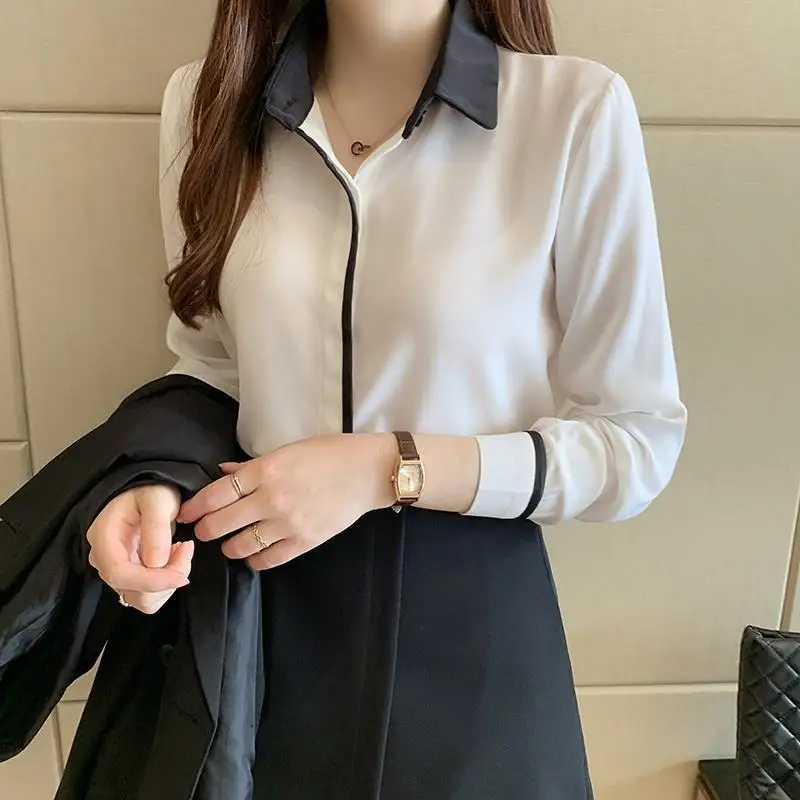 Women-White-Blouse-Fashuon-Women-Tops-and-Blouses-Elegant-OL-Long ...