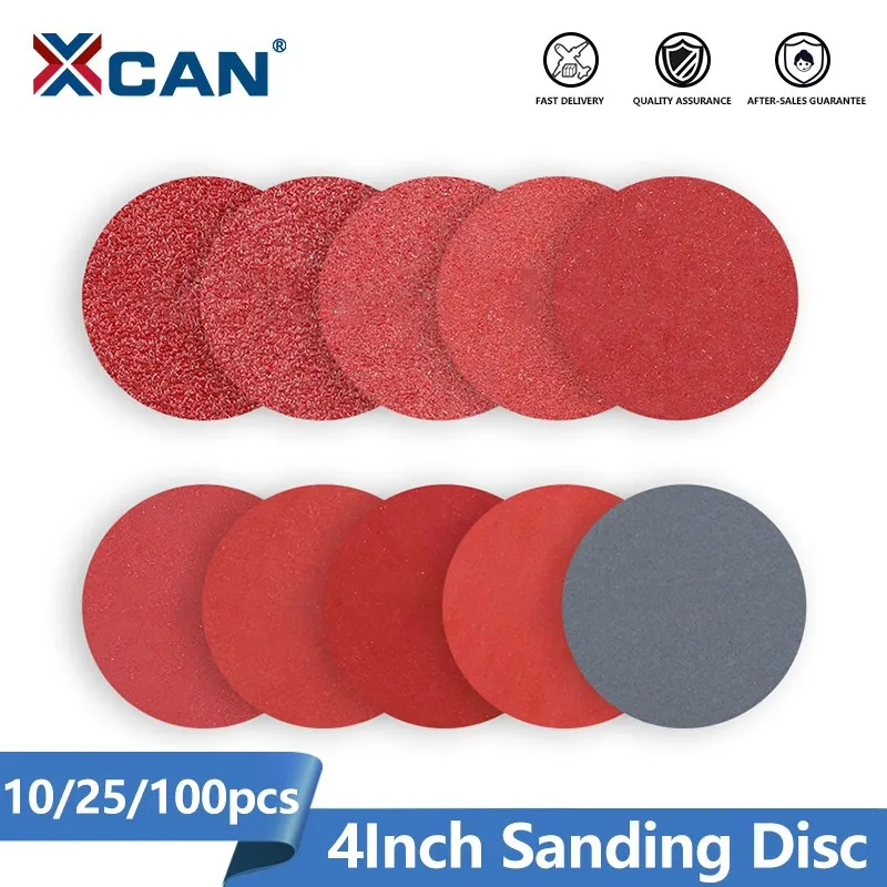 XCAN-Sanding-Disc-4Inch-Hook-Loop-Sanding-Discs-100mm-Round-Sandpaper ...