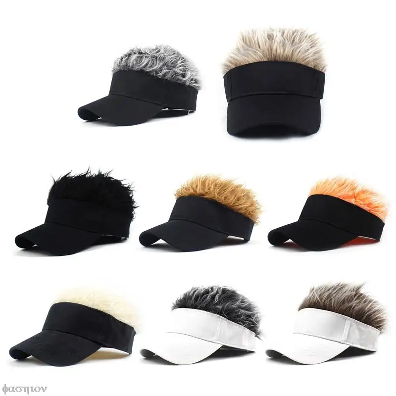 Baseball-Cap-With-Spiked-Hairs-Wig-Baseball-Hat-With-Spiked-Wigs-Men ...