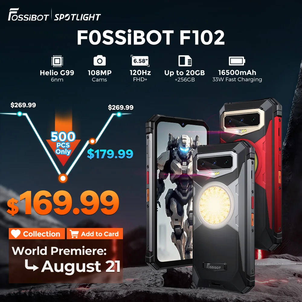 [World Premiere] FOSSiBOT F102,16500mAH, Smartphone,20GB+256GB,108M ...