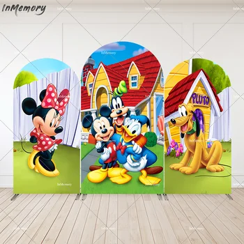 Mickey Mouse Clubhouse Arch Cover Backdrop for 1st Birthday Cartoon ...