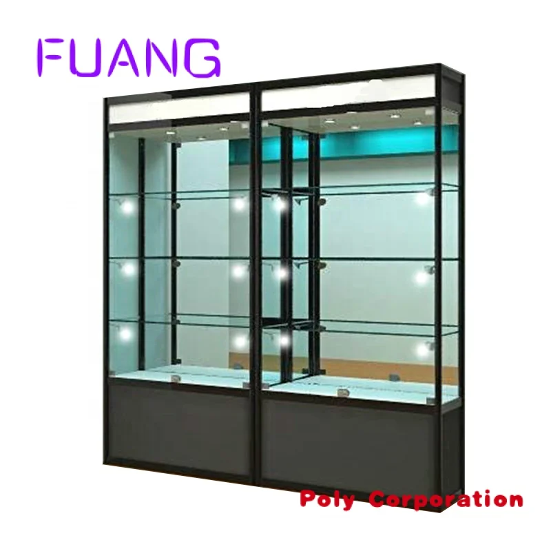 Custom-Transparent-glass-case-jewelry-display-case-with-lock-and-LED ...