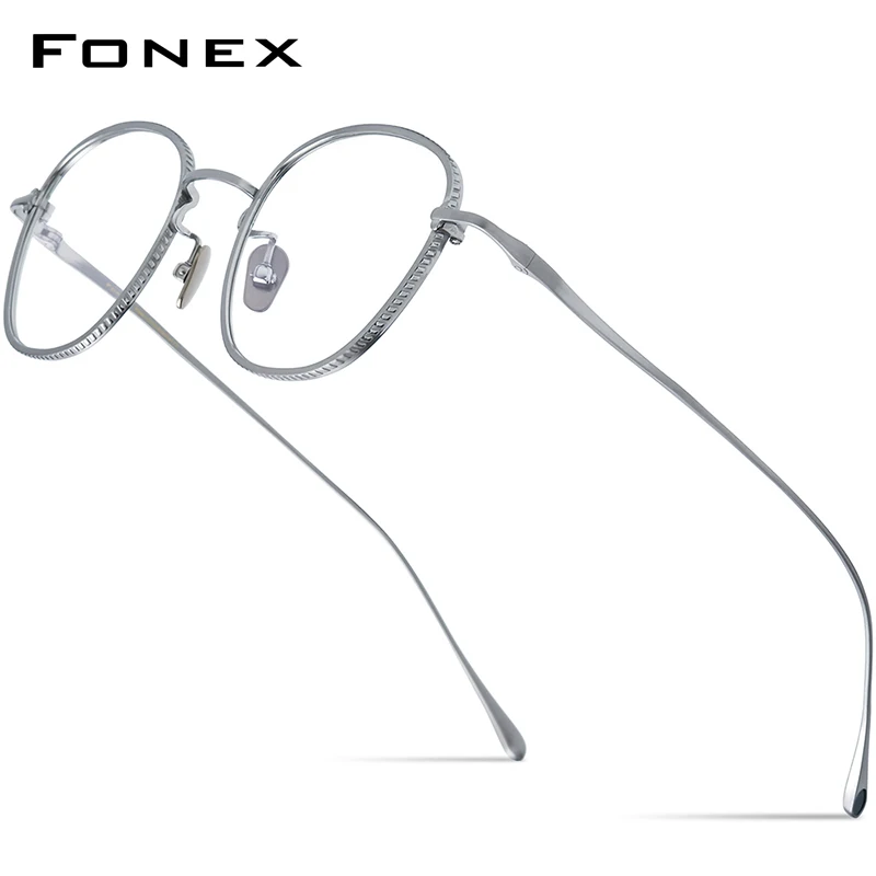 FONEX-Pure-Titanium-Glasses-Frame-Women-2024-Men-New-Anaglyph-Retro ...