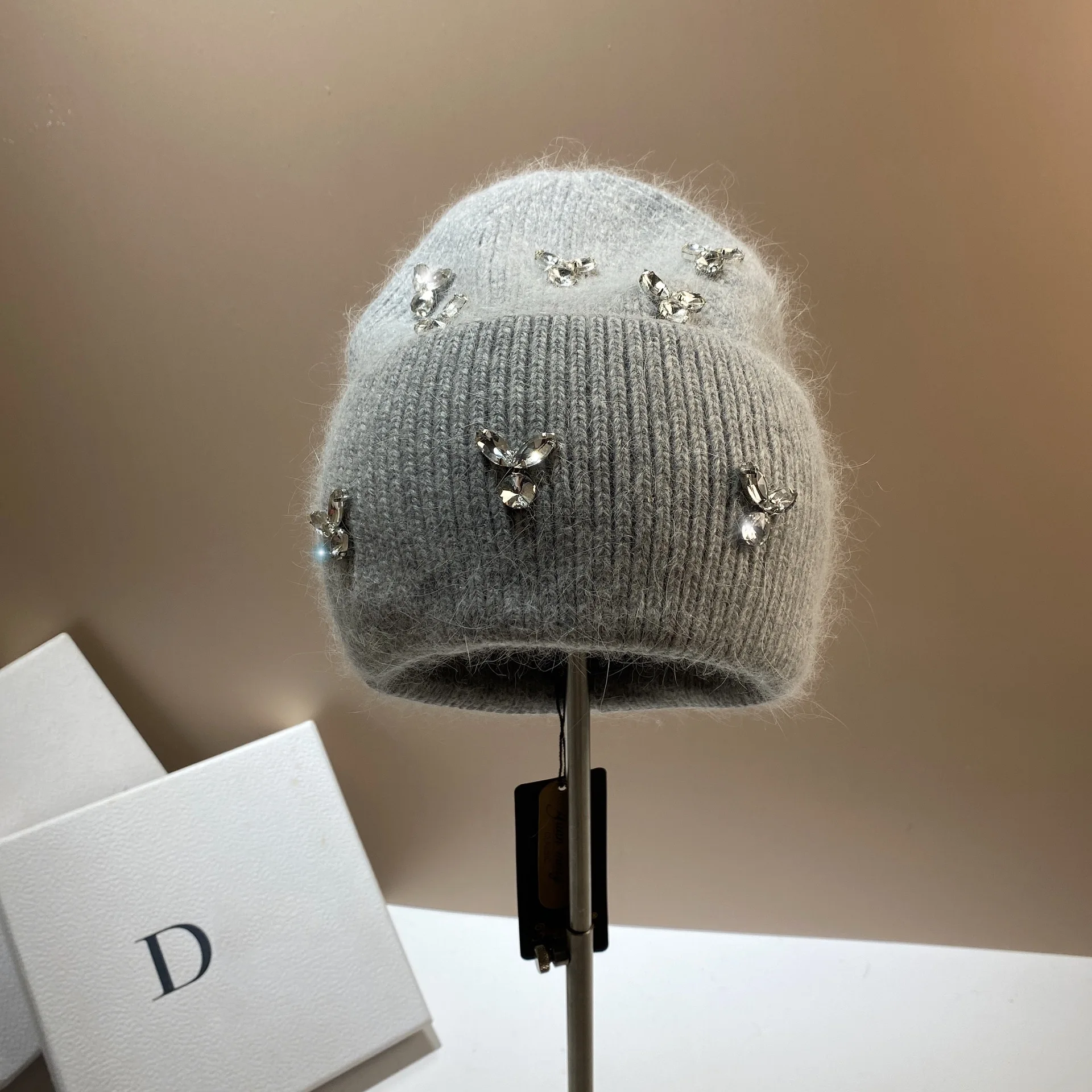 Angola-Rabbit-Fur-Luxury-Rhinestones-Winter-Beanies-Hats-for-Women-Warm-Knitted-Hat-Lady-Outdoor ...