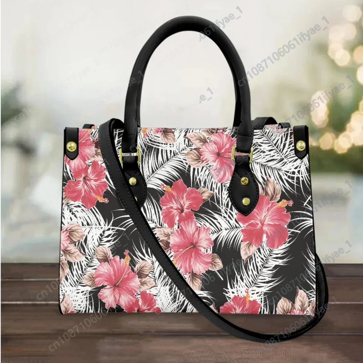 Hibiscus-Luxury-Design-PU-Leather-Top-Handle-Handbag-High-Quality ...