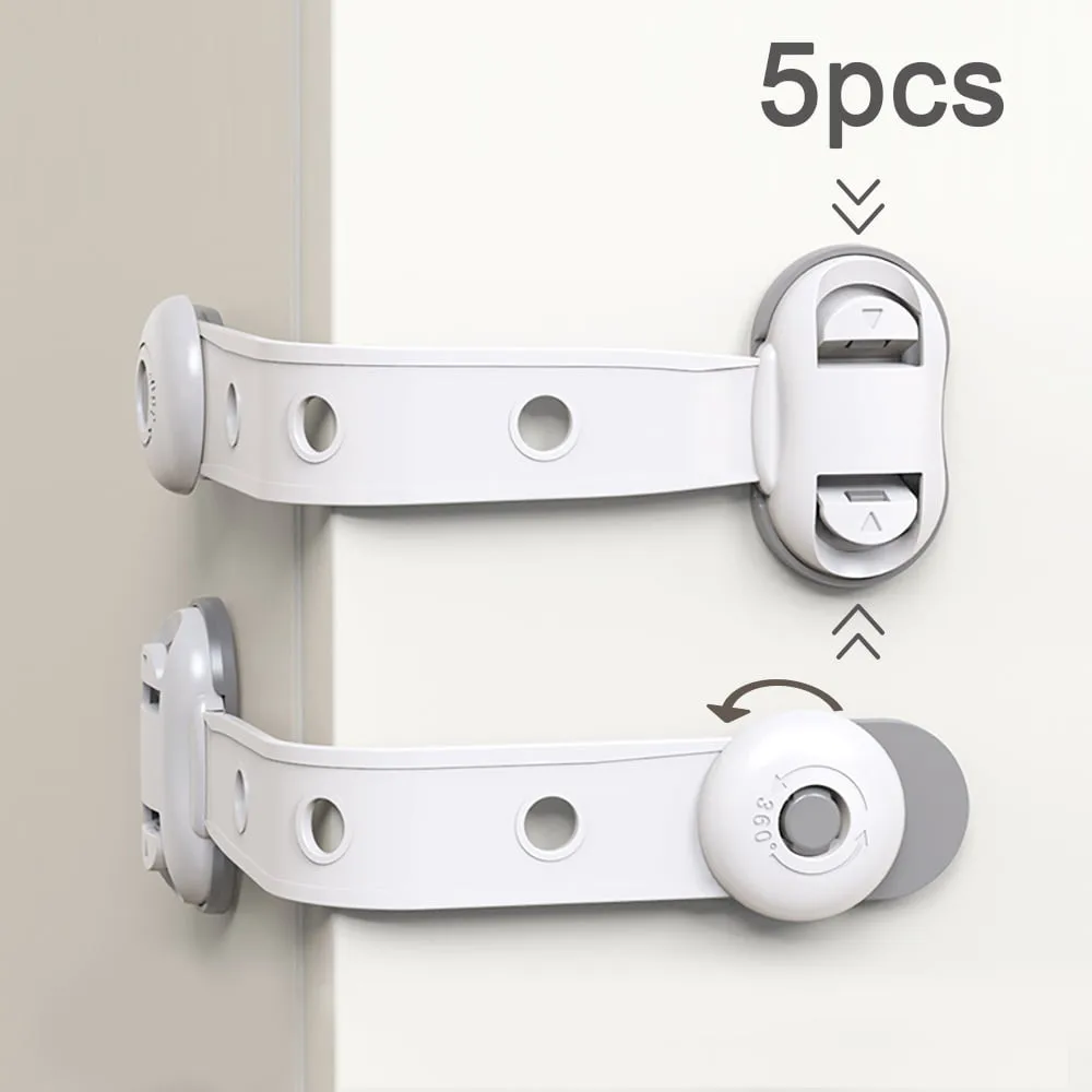 5pcs-Baby-Proof-Strap-Locks-Adjustable-Childproof-Cabinets-Locks-For ...