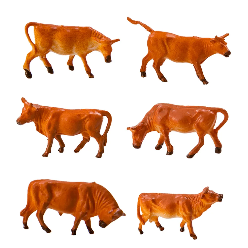 Miniature-Cattle-Model-Farm-Animals-6Pcs-Brown-White-Cow-For-Making ...
