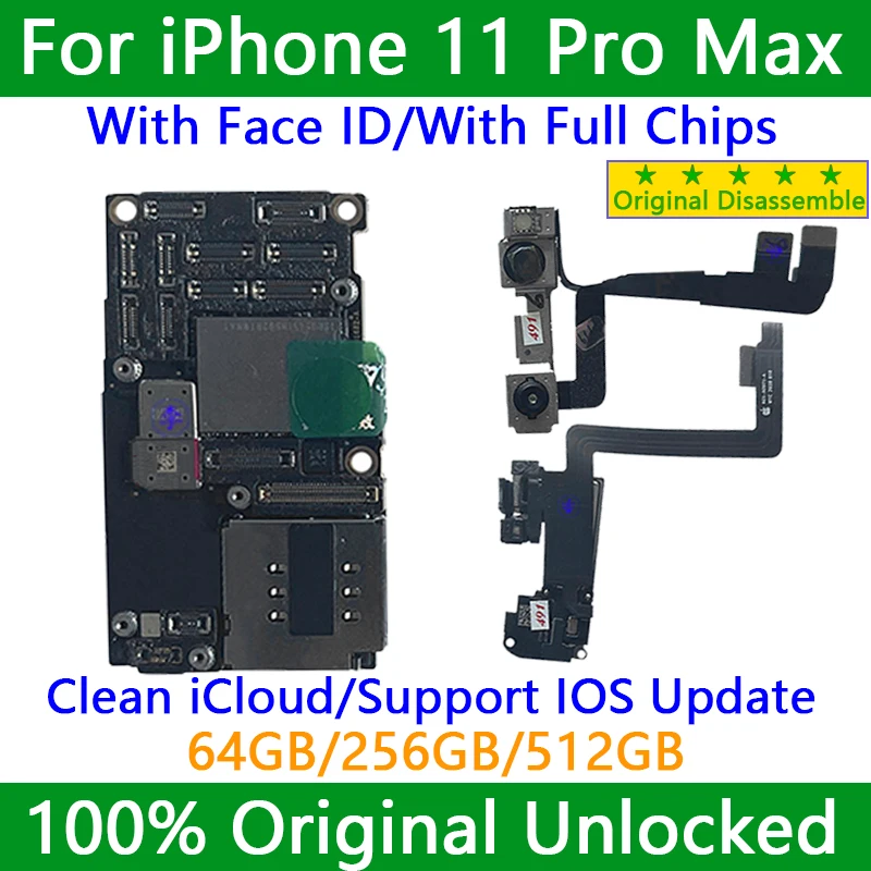 Original-Motherboard-For-iPhone-11-Pro-max-64GB-256GB-NO-with-Face-ID ...