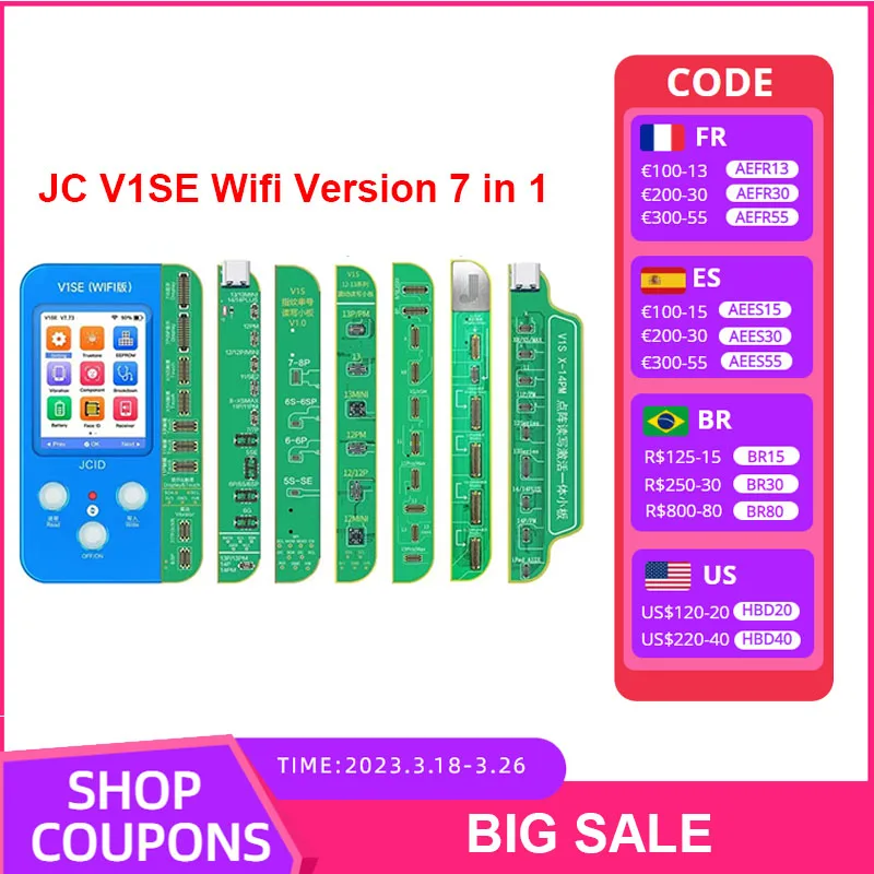 Jc V1se Lcd True Tone Programmer For Phone 7 7p 8 X Xs 11 Pro Max 12 ...