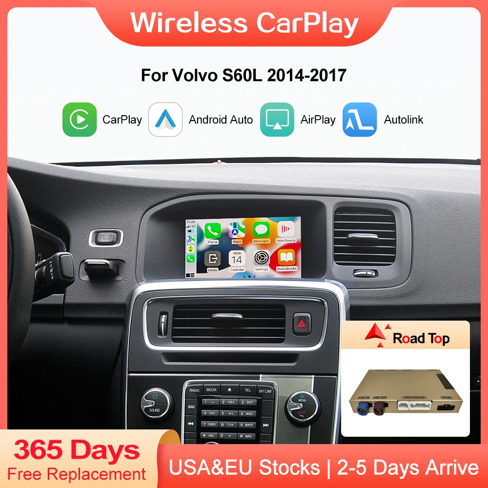 Wireless-CarPlay-for-Volvo-S60L-7-LCD-screen-2014-2019-Android-Auto-accessory-Mirror-Link ...