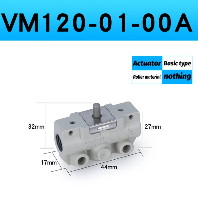 Pneumatic roller switch two position two way three-way mechanical valve manual valve VM131-01 ...