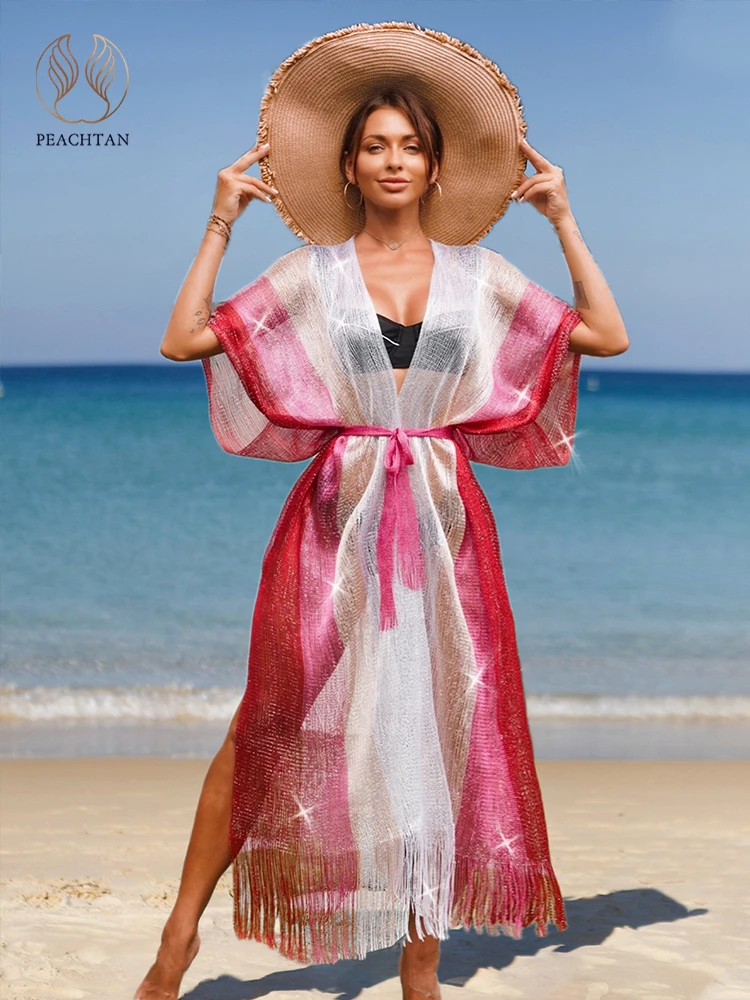 Tassel Bikini Robe Cover Up Sexy Beach Dress Tunics For Women Beachwear ...