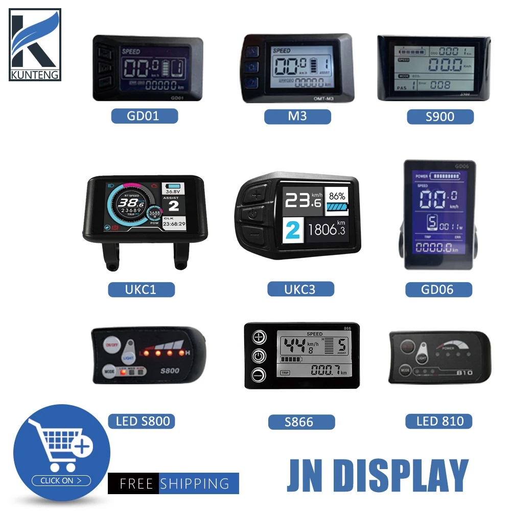 Electric-Bicycle-JN-Display-S866-S900-S800-GD01-GD06-M3-UKC1-UKC3-24V ...