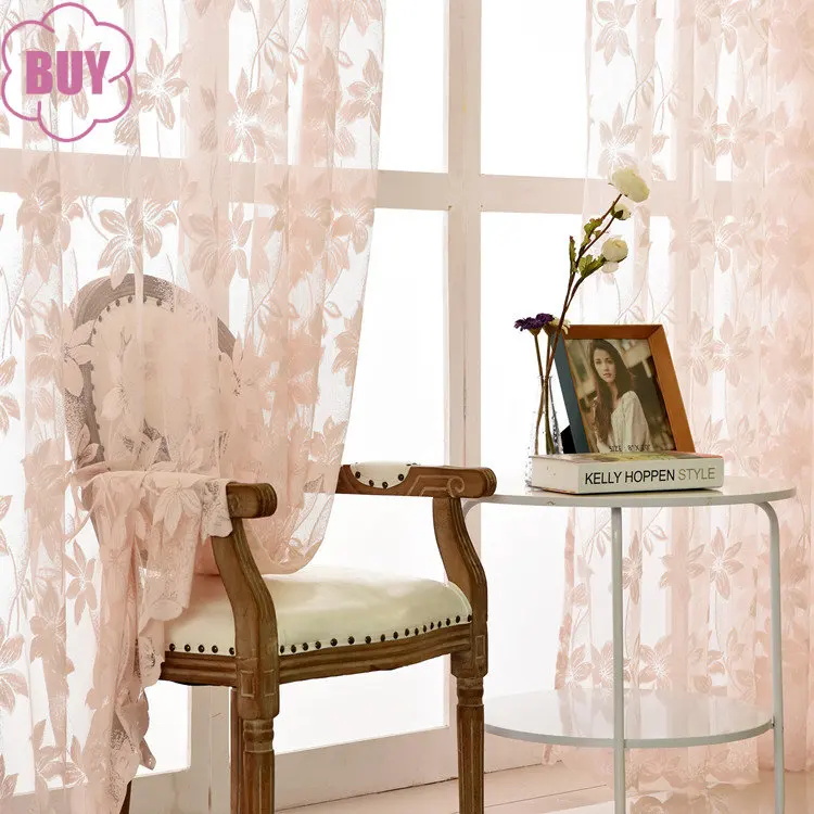Korean-Style-Curtains-for-Living-DiningRoom-Bedroom-Lace-Peach-Blossom ...