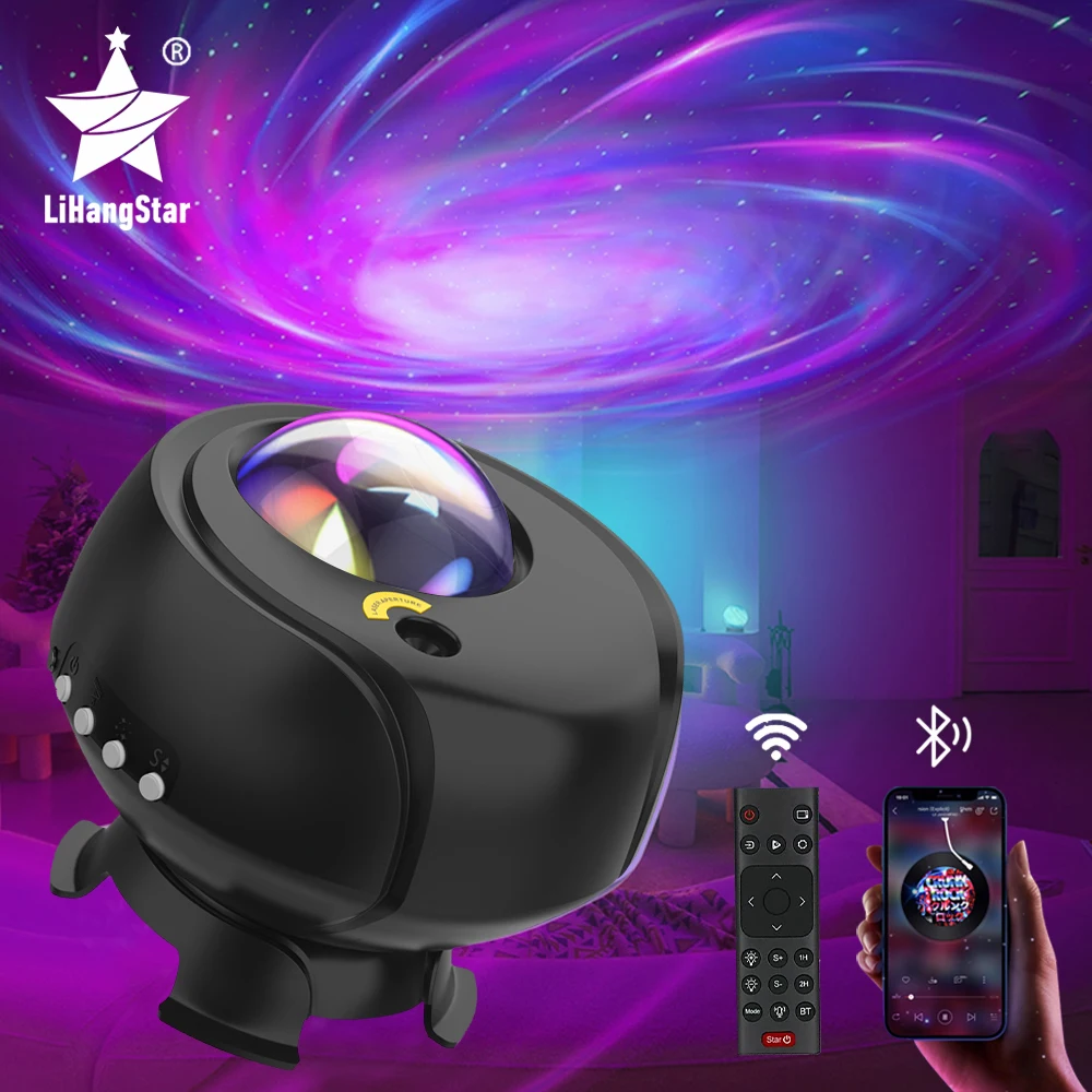 Led 갤럭시 프로젝터 블루투스 음악 별빛 오로라 프로젝터 별이 빛나는 조명 침실 천장 분위기 야간 조명 어린이 선물