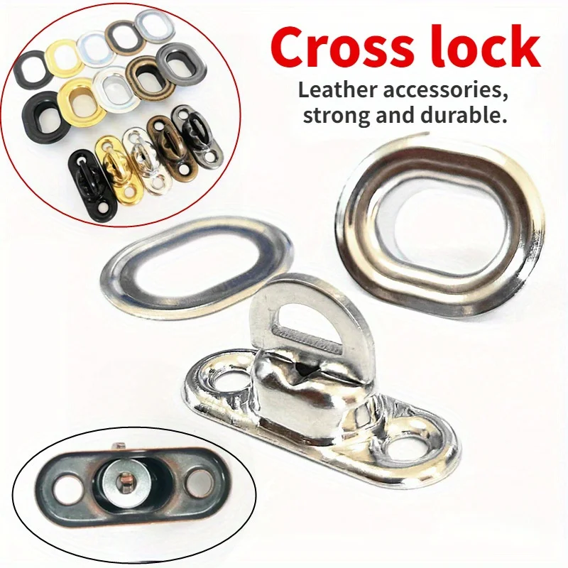 1 Set Cross Lock Bag Accessories Copper Oval Twist Buckle Brass ...