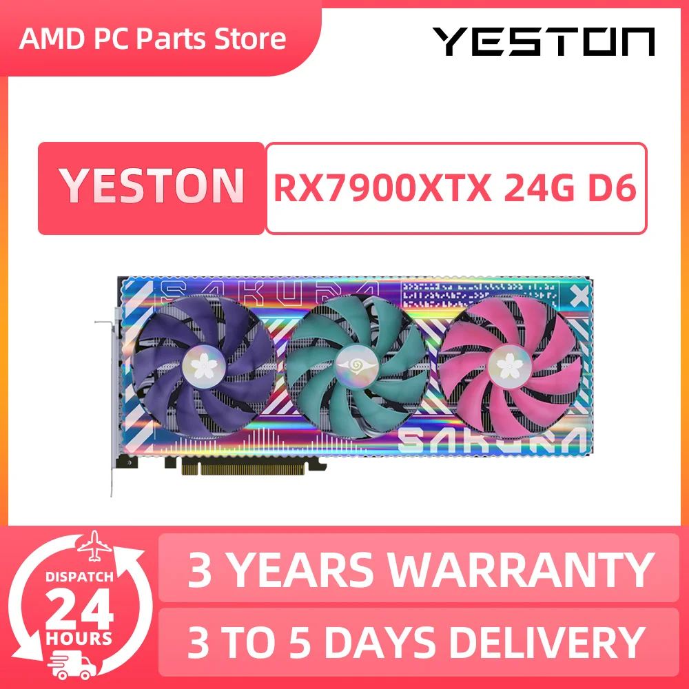 YESTON-Placa-gr-fica-para-jogos-de-mesa-GPU-Radeon-RX7900XTX-GDDR6-24G ...