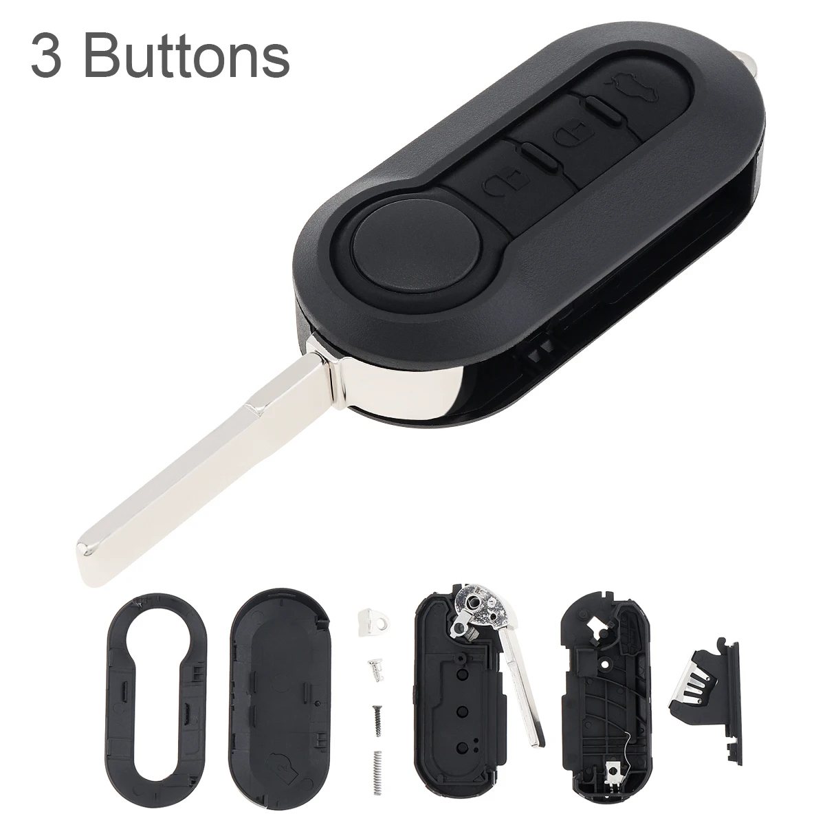 Mando a distancia de 3 botones para coche, carcasa plegable de repuesto ...
