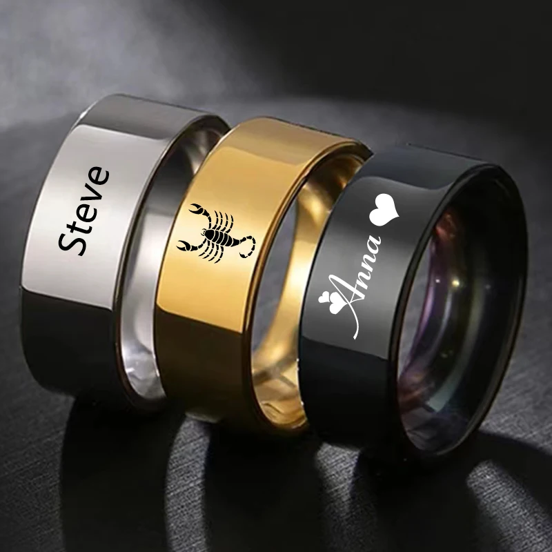 Anillo-personalizado-de-acero-inoxidable-para-hombre-y-mujer-sortija ...