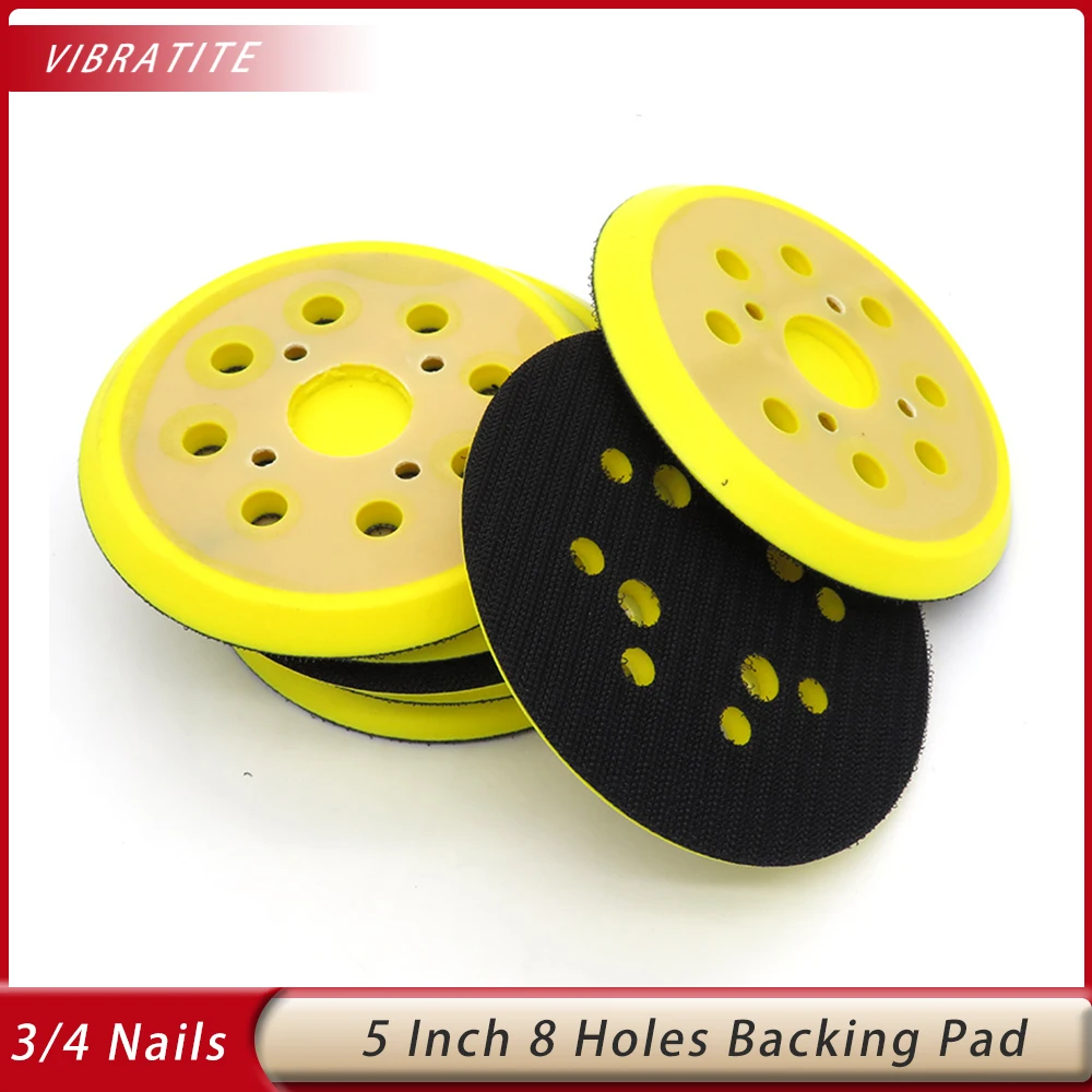 5 Inch 8 Holes Grinder Backing Pad Hook and Loop Sanding Disc Sandpaper ...