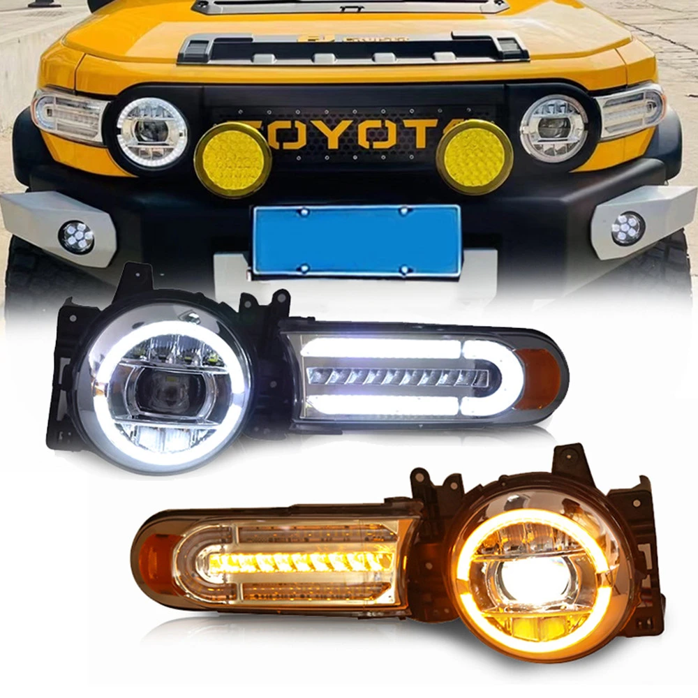 Car DRL LED Headlights For Toyota FJ Cruiser 2007-2020 Modified Led ...