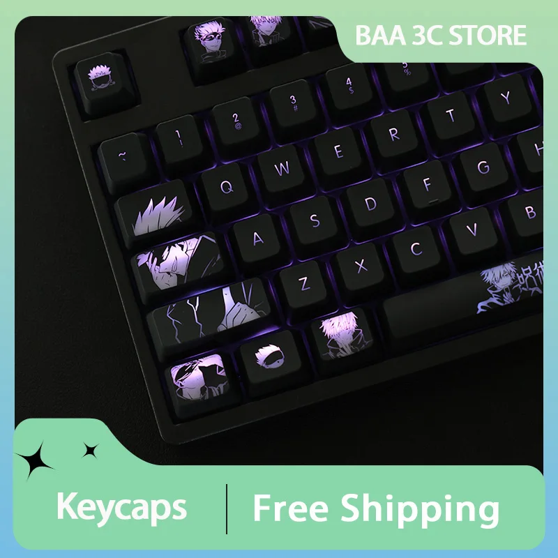 Jujutsu-Kaisen-Light-Transmission-Keycaps-104-Keys-Anime-RGB-DIY-OEM ...