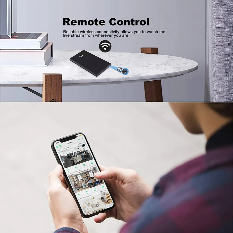 Mini caméra sans carte TF-Mini Caméra Invisible 4K HD Power Bank, Wifi ...