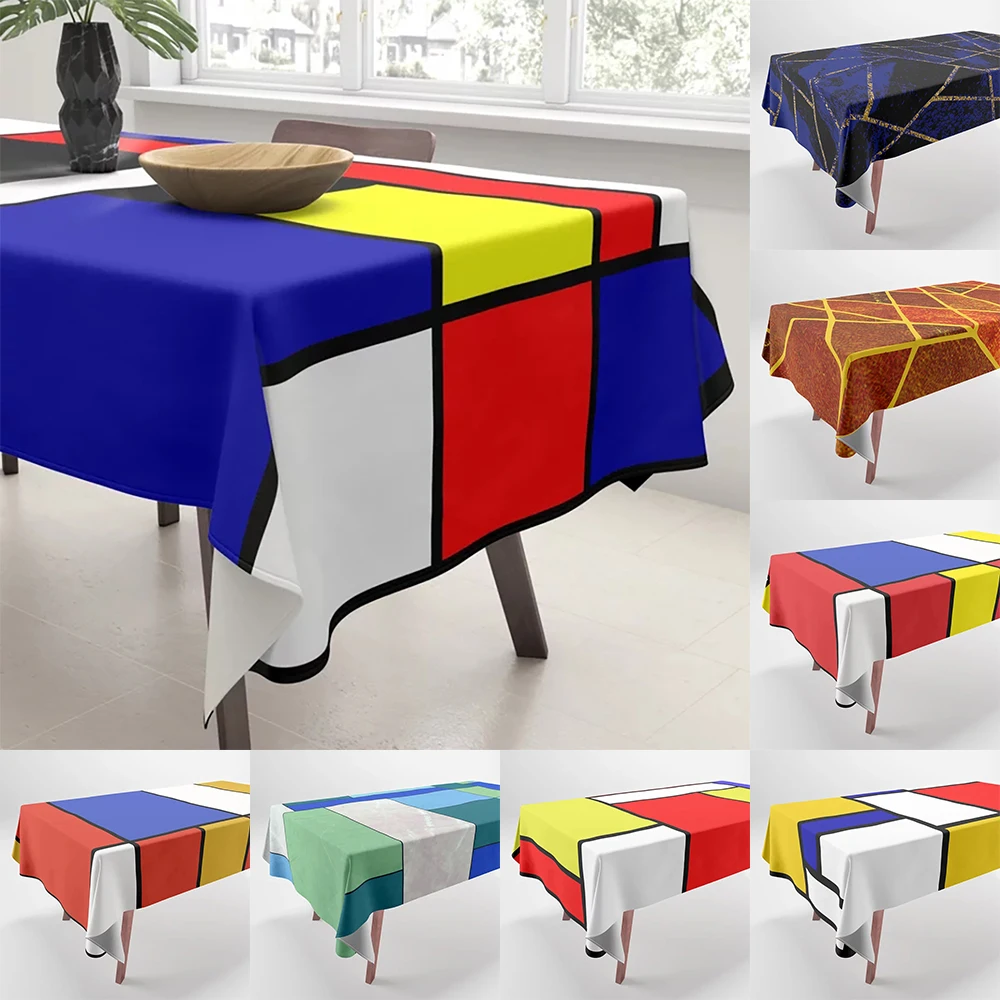 Manteles-con-estampado-geom-trico-colorido-para-decoraci-n-del-hogar ...