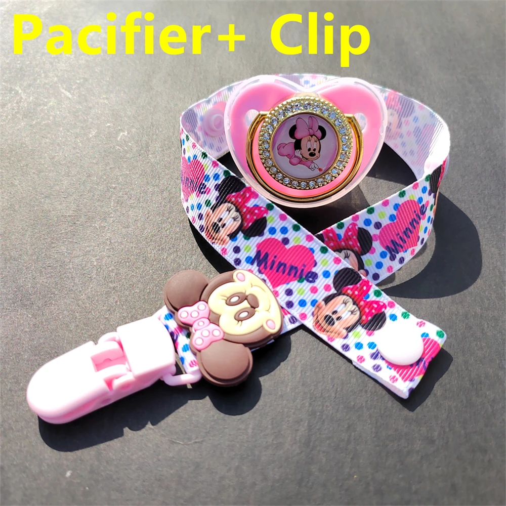 Pacifiers Minnie Mouse Pacifier | Pacifier Holder Clip Disney - 1 Set ...