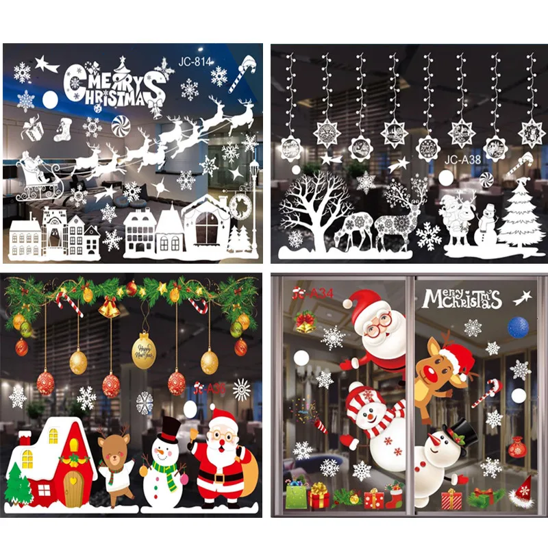 Window Wall Stickers Sticker Decor Christmas | Merry Christmas Wall ...
