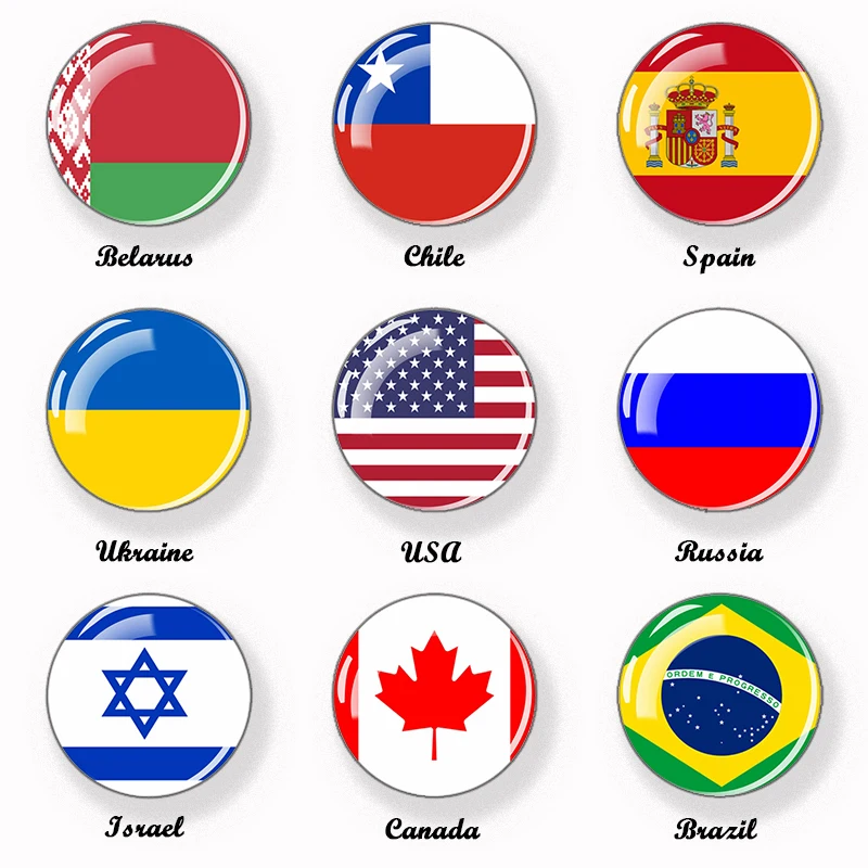 World Flags Fridge Magnet 50mm National Flag Refrigerator Magnets 50MM ...