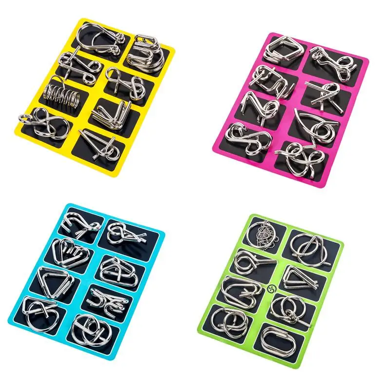Set-of-8PCS-IQ-Metal-Brain-Teaser-Wire-Baffling-Puzzle-Game-Toys-for ...