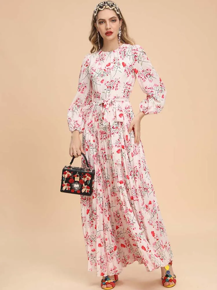 LD LINDA DELLA Fashion Designer Autumn Dress Women's Lantern sleeve ...