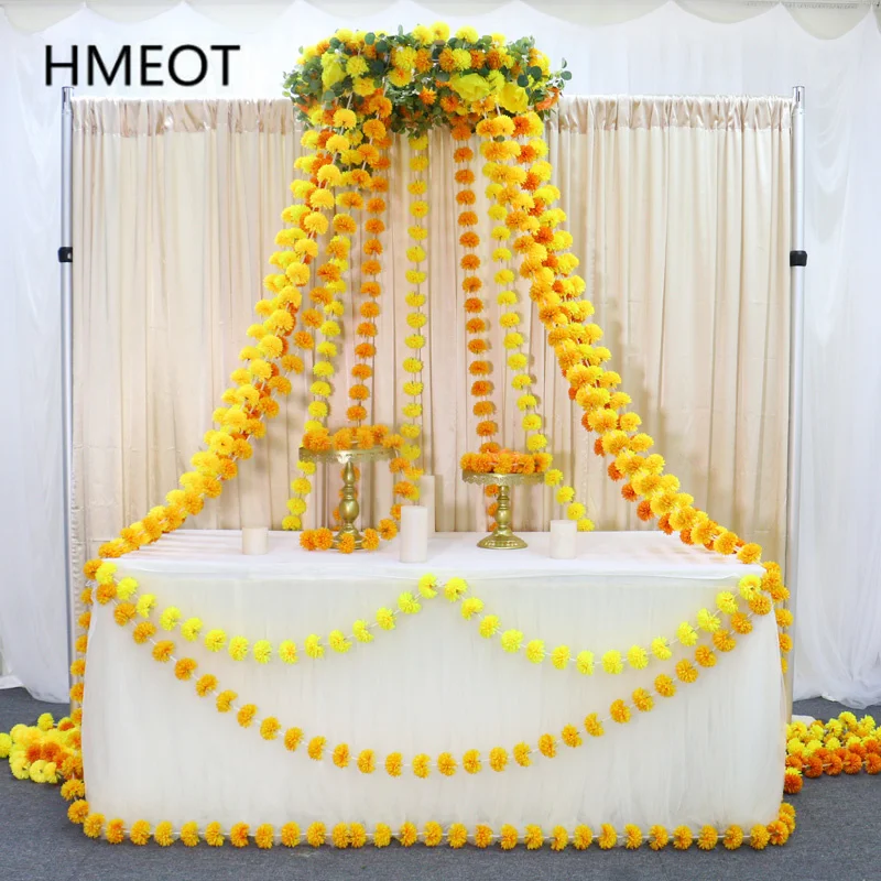 Indian-Style-Marigold-Flower-String-Garland-Wedding-Backdrop-Decor ...