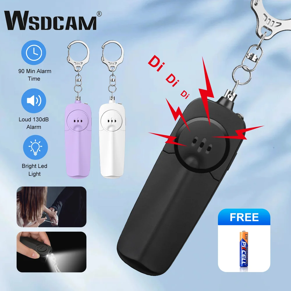 Wsdcam-130dB-Self-Defense-Alarm-LED-Flashlight-Safety-Alarm-with ...