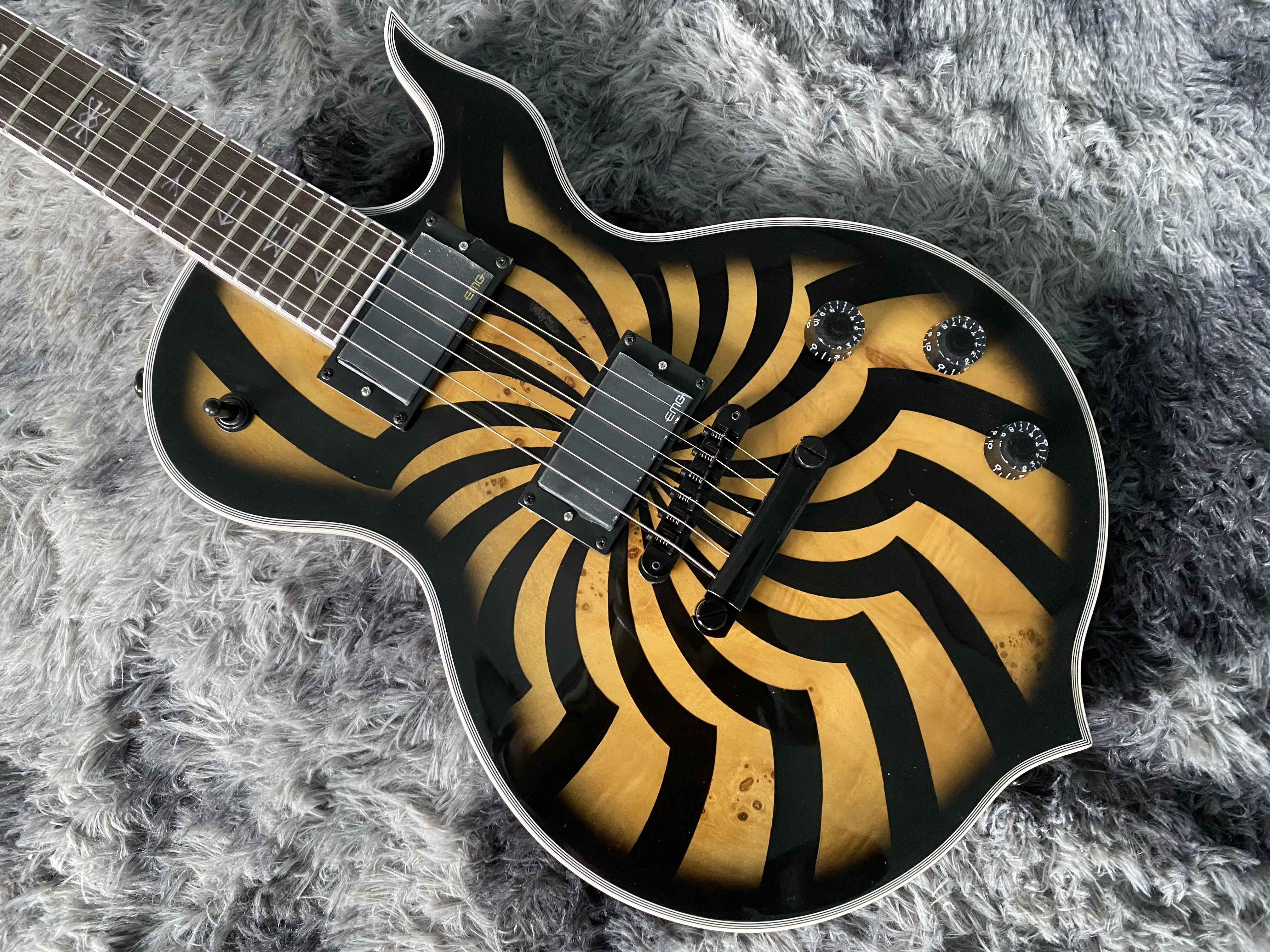 Chinese-Electric-Guitar-Mahogany-Body-And-Maple-Neck-Zakk-Black-Hardwae ...