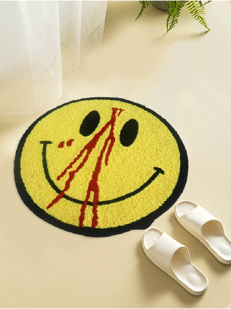 50cm-Smiley-Face-Carpet-Nordic-Round-Bath-Mat-for-Living-Room ...