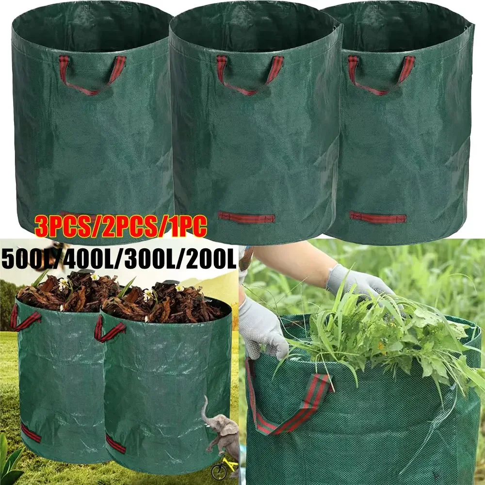 3-1PC Foldable Garden Waste Bag Reusable Trash Storage Container Large ...
