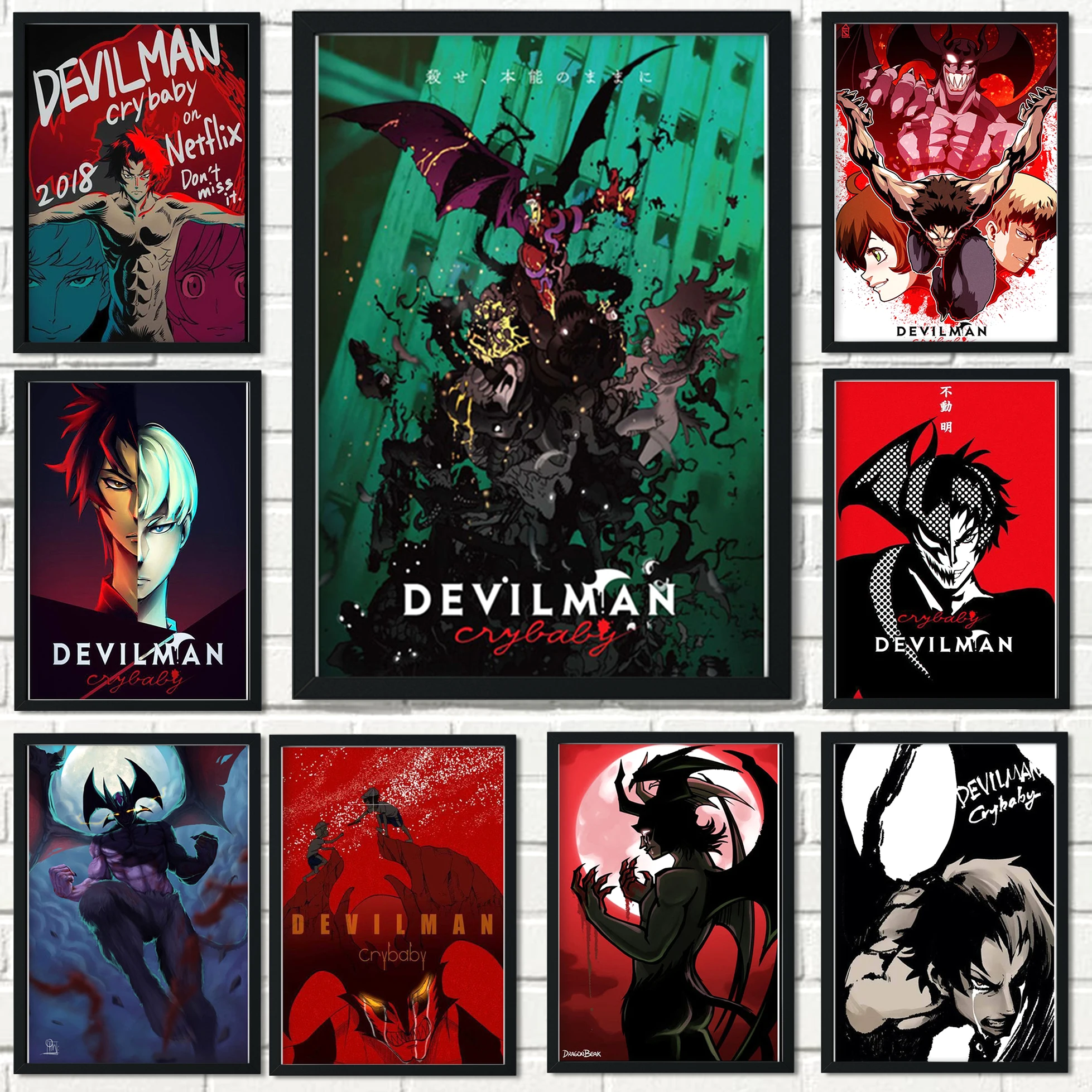P-ster-de-Anime-Devilman-Crybaby-pintura-de-animaci-n-arte-de-pared ...